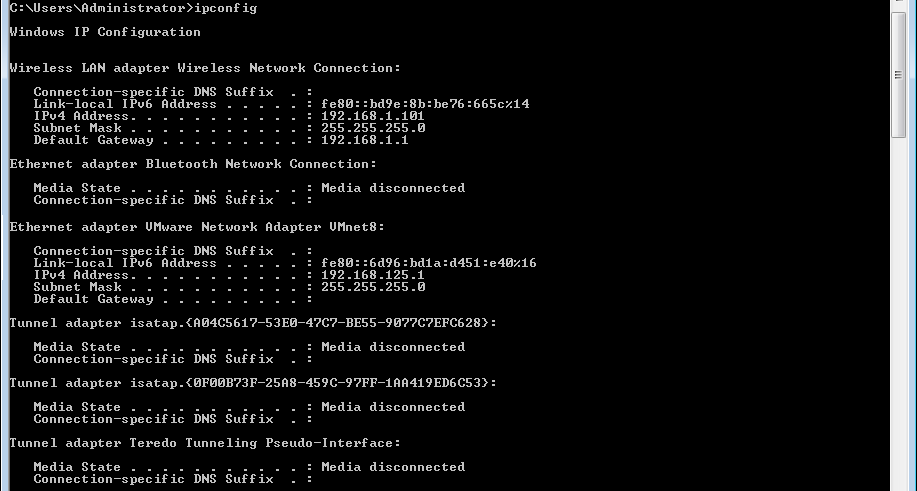 Ipconfig Open Port